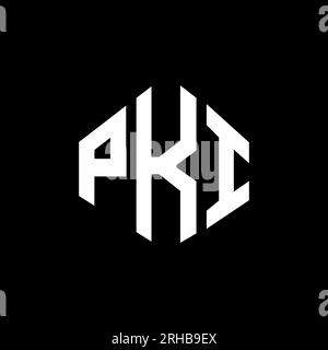 PKI letter logo design with polygon shape. PKI polygon and cube shape ...