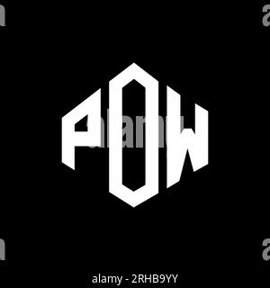 POW letter logo design with polygon shape. POW polygon and cube shape ...