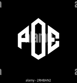 POE letter logo design with polygon shape. POE polygon and cube shape ...
