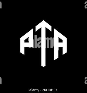 PTA letter logo design with polygon shape. PTA polygon and cube shape ...