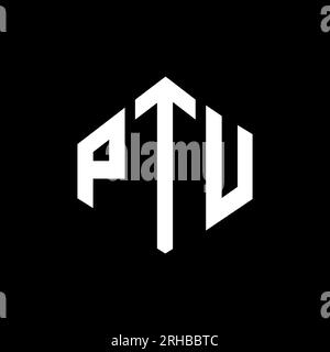 PTU letter logo design with polygon shape. PTU polygon and cube shape ...