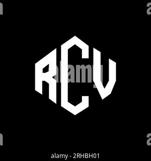 RCV letter logo design with polygon shape. RCV polygon and cube shape ...