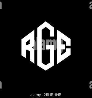 RGE letter logo design with polygon shape. RGE polygon and cube shape ...