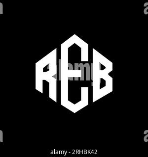 REB letter logo design with polygon shape. REB polygon and cube shape ...