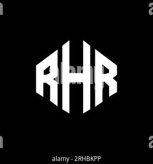 RHR letter logo design with polygon shape. RHR polygon and cube shape ...