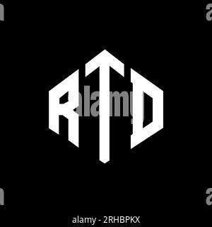RTD letter logo design with polygon shape. RTD polygon and cube shape ...
