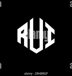 RUI letter logo design with polygon shape. RUI polygon and cube shape ...