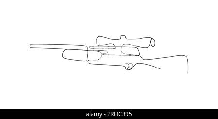 continuous line art drawing of sniper man Stock Vector Image & Art - Alamy