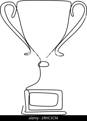 Championship trophy, one line drawing vector illustration Stock Vector ...