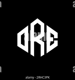 ORE letter logo design with polygon shape. ORE polygon and cube shape ...