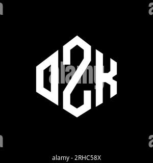 OZK letter logo design with polygon shape. OZK polygon and cube shape ...