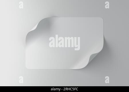 Rectangular white sticker with rounded edges Stock Photo - Alamy