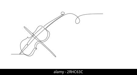 Violin continuous line drawing. Minimalist design Stock Vector Image ...