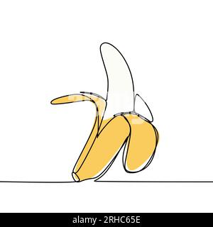 Banana continuous line drawing vector illustration. One line banana ...