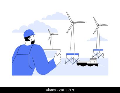 Offshore wind energy abstract concept vector illustration Stock Vector ...