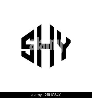 SHY letter logo design with polygon shape. SHY polygon and cube shape ...