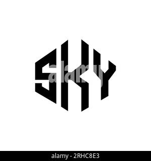 SKY letter logo design with polygon shape. SKY polygon and cube shape ...