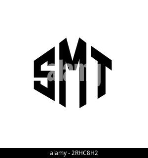 SMT letter logo design with polygon shape. SMT polygon and cube shape ...