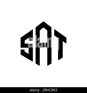 SAT letter logo design with polygon shape. SAT polygon and cube shape ...