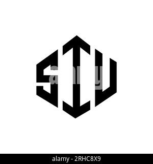 SIU letter logo design with polygon shape. SIU polygon and cube shape ...