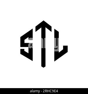 STL letter logo design with polygon shape. STL polygon and cube shape ...