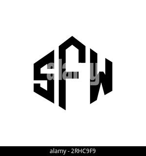 SFW letter logo design with polygon shape. SFW polygon and cube shape ...