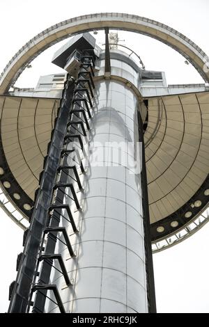 Circular metallic structure of the Moncloa lighthouse in the city of ...