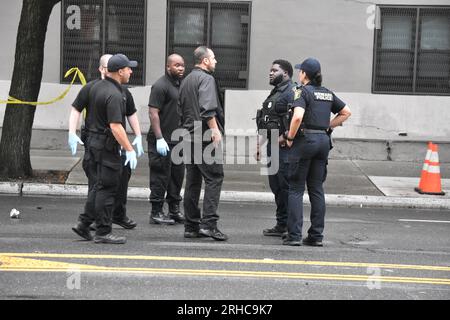 Prosecutor's office personnel seen at the vehicle collision crime scene ...