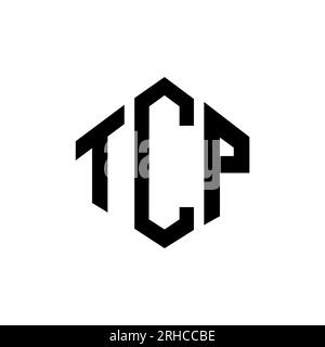 TCP letter logo design with polygon shape. TCP polygon and cube shape ...