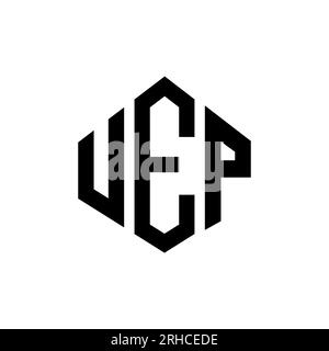 UEP letter logo design with polygon shape. UEP polygon and cube shape ...