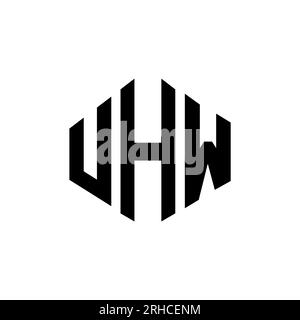 UHW letter logo design with polygon shape. UHW polygon and cube shape ...