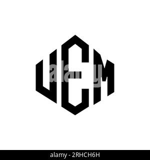 UEM letter logo design with polygon shape. UEM polygon and cube shape ...