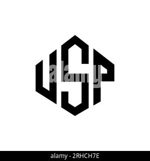 USP letter logo design with polygon shape. USP polygon and cube shape ...