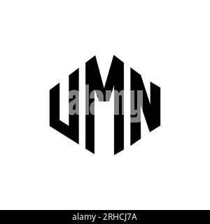 UMN letter logo design with polygon shape. UMN polygon and cube shape ...