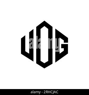 UOG letter logo design with polygon shape. UOG polygon and cube shape ...