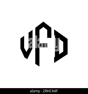 VFD letter logo design with polygon shape. VFD polygon and cube shape ...