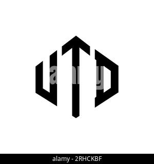 UTD letter logo design with polygon shape. UTD polygon and cube shape ...