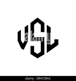 VSL letter logo design with polygon shape. VSL polygon and cube shape ...