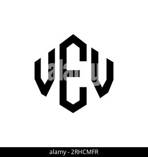 VEV letter logo design with polygon shape. VEV polygon and cube shape ...