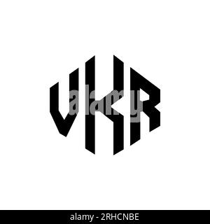 VKR letter logo design with polygon shape. VKR polygon and cube shape ...