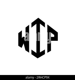 WIP letter logo design with polygon shape. WIP polygon and cube shape ...