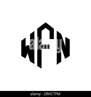 WFN letter logo design with polygon shape. WFN polygon and cube shape ...