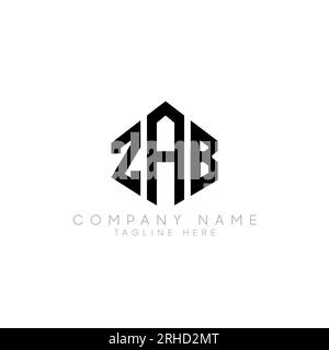 ZAB letter logo design with polygon shape. ZAB polygon logo monogram ...