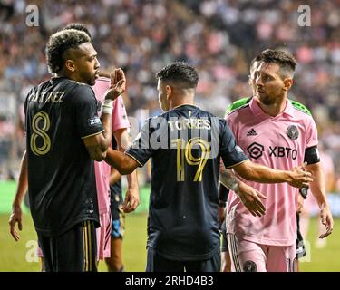 Lionel Messi for Inter Miami argues a foul by Philadelphia Union ...