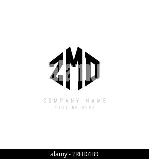 ZMD letter logo design with polygon shape. ZMD polygon and cube shape ...