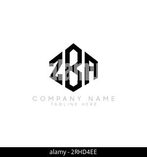 ZBA letter logo design with polygon shape. ZBA polygon logo monogram ...