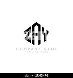 ZAY letter logo design with polygon shape. ZAY polygon logo monogram ...