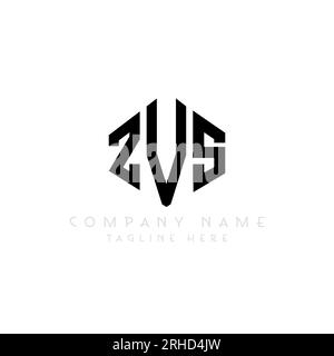 ZVS letter logo design with polygon shape. ZVS polygon and cube shape ...