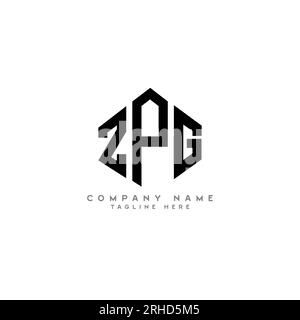 ZPG letter logo design with polygon shape. ZPG polygon and cube shape ...