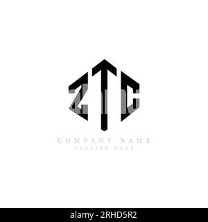 ZTC letter logo design with polygon shape. ZTC polygon and cube shape ...